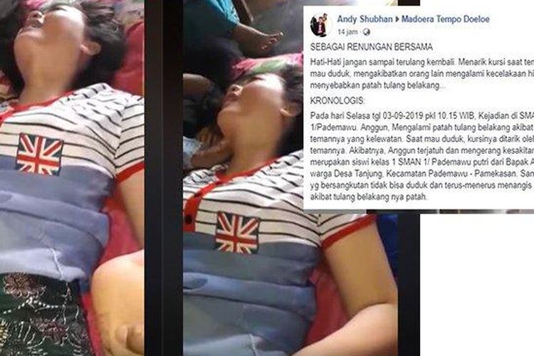 Duh, Candaan Tarik Kursi di Kelas Bikin Siswi SMA Alami Cedera Tulang Belakang