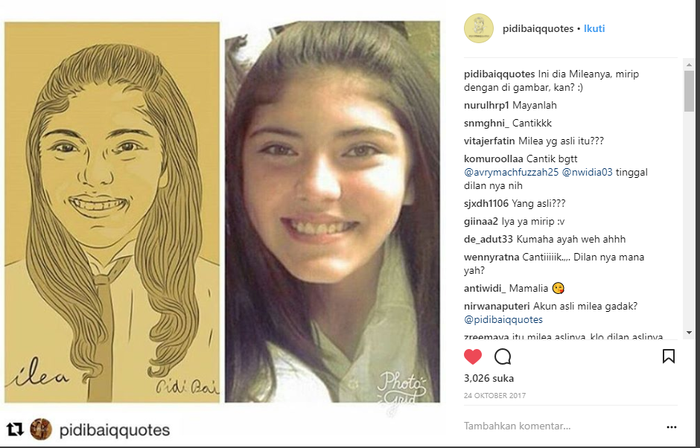 Perempuan Inikah Sosok Milea Asli dalam Novel Dilan, Cantiknya Bikin ...