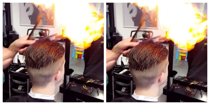 Menegangkan dan Tak Biasa, Teknik Cukur Rambut Pakai Api Juga Bikin ...