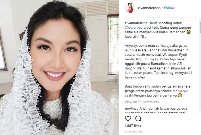 Zivanna Letisha Bingung Tahun Ini Puasa atau Tidak, Amankah Jika Ibu ...