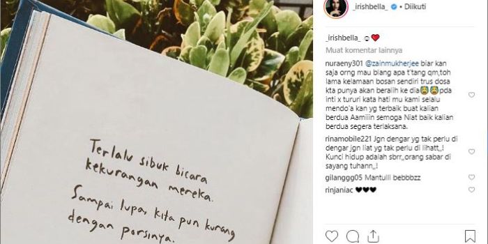 Irish Bella Unggah Foto Quotes di Instagram, Netizen Ramai Komentar! Irish Bella Unggah Foto Quotes di Instagram, Netizen Ramai Komentar!