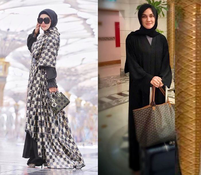 Intip Gaya Cetar Syahrini VS Luna Maya Pakai Hijab saat Umrah - Stylo