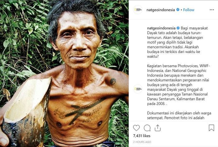 Miliki Tato Bertuliskan British Airways, Lelaki Dayak Ini Jadi ...