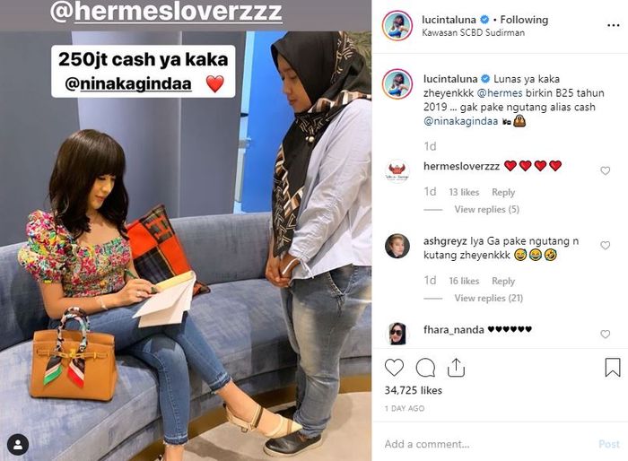 Sering Dibilang Pakai Tas KW, Lucinta Luna Pamerkan Sanggup Beli Tas ... Sering Dibilang Pakai Tas KW, Lucinta Luna Pamerkan Sanggup Beli Tas ...