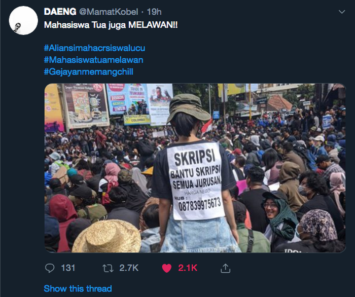 Ngakak, Ini 10 Poster Demo Kocak Mahasiswa di DPR dan Gejayan - Hai