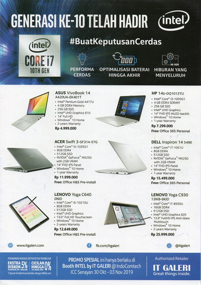 Indocomtech 2019: IT Galeri Tawarkan Perangkat Core Generasi ke-10 ...