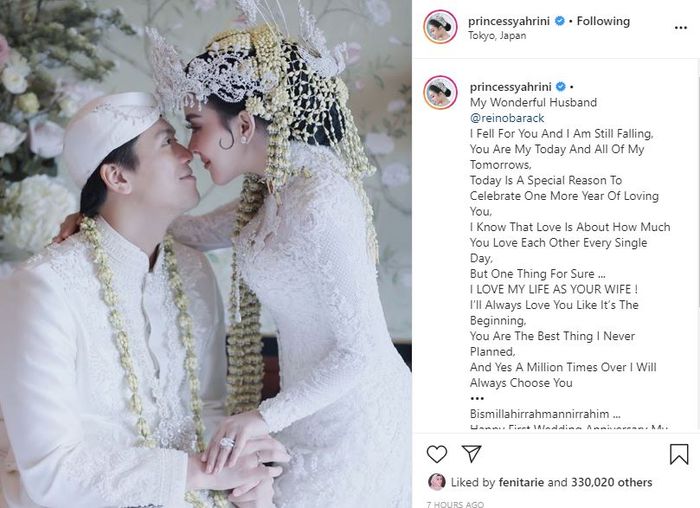 Genap Satu Tahun Pernikahan, Syahrini Tuliskan Kalimat Romantis untuk ... Genap Satu Tahun Pernikahan, Syahrini Tuliskan Kalimat Romantis untuk ...