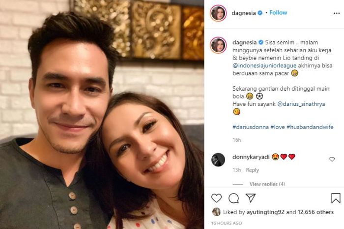 Pamer Foto Berduaan dengan Darius Sinathrya, Keromantisan Donna Agnesia ...