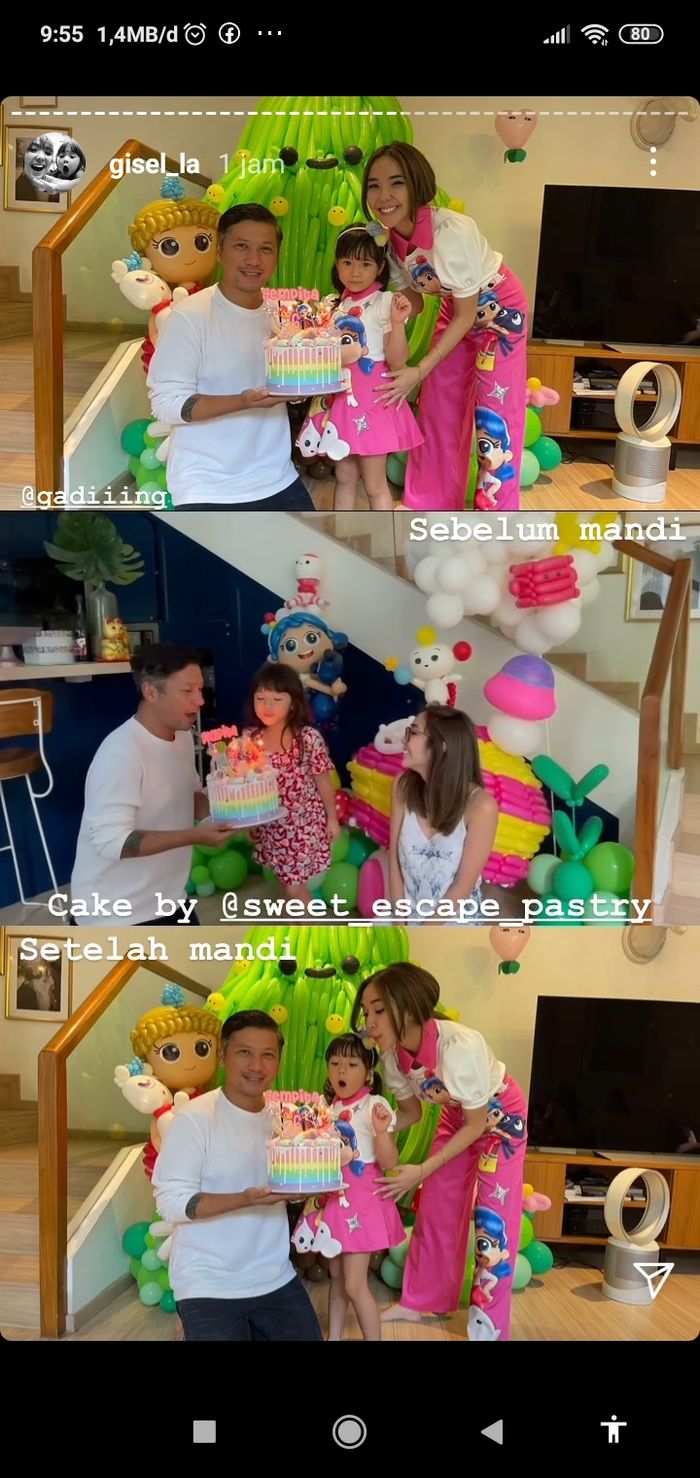 Masih Pakai Baju Tidur, Gisella Anastasia Kedatangan Gading Marten untuk Rayakan Ulang Tahun Gempi