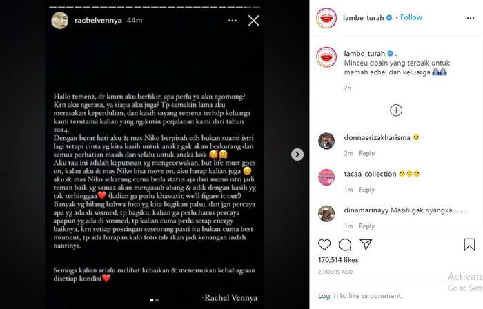 Resmi Bercerai, Rachel Vennya Umumkan Perpisahannya dengan Niko: Sudah ... Resmi Bercerai, Rachel Vennya Umumkan Perpisahannya dengan Niko: Sudah ...