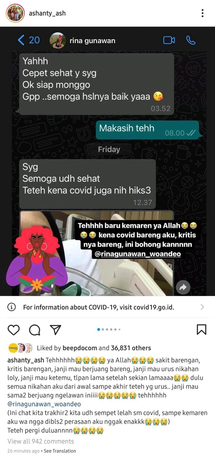 Ashanty Ungkap Pesan Terakhir Rina Gunawan, Istri Teddy Syach Singgung ...