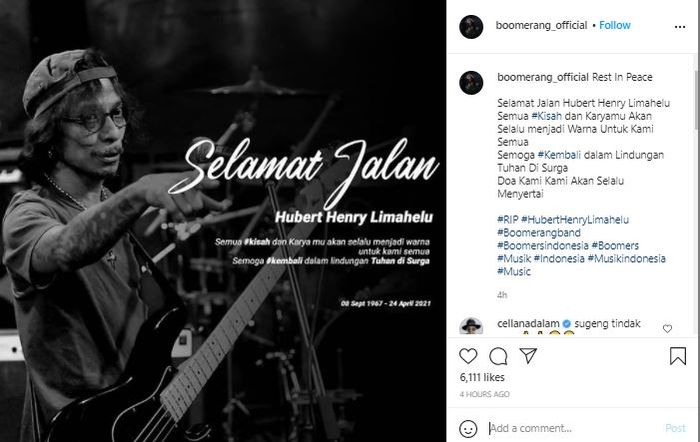 Innalillahi Wa Inna Ilaihi Rojiun, Hubert Henry 'Boomerang' Meninggal ...