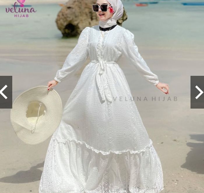 Rekomendasi 5 Dress Putih Modis 100 Ribuan di Shopee Buat Lebaran ...