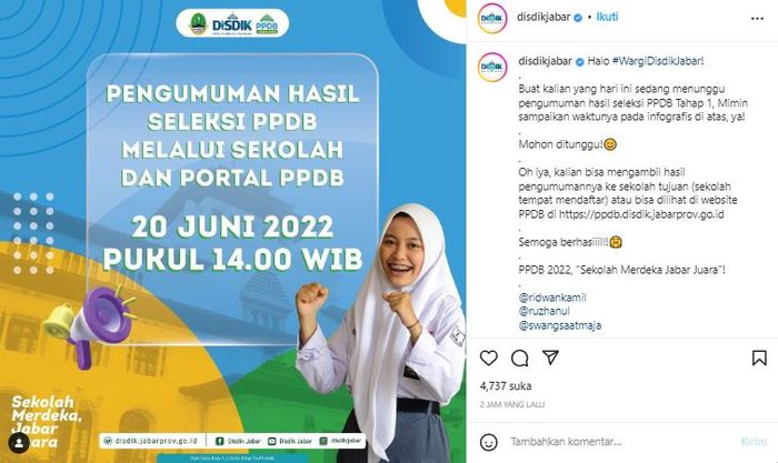 Pengumuman PPDB Jabar 2022 Tahap 1 Segera Tiba, Begini Cara Cek Hasil ... Pengumuman PPDB Jabar 2022 Tahap 1 Segera Tiba, Begini Cara Cek Hasil ...