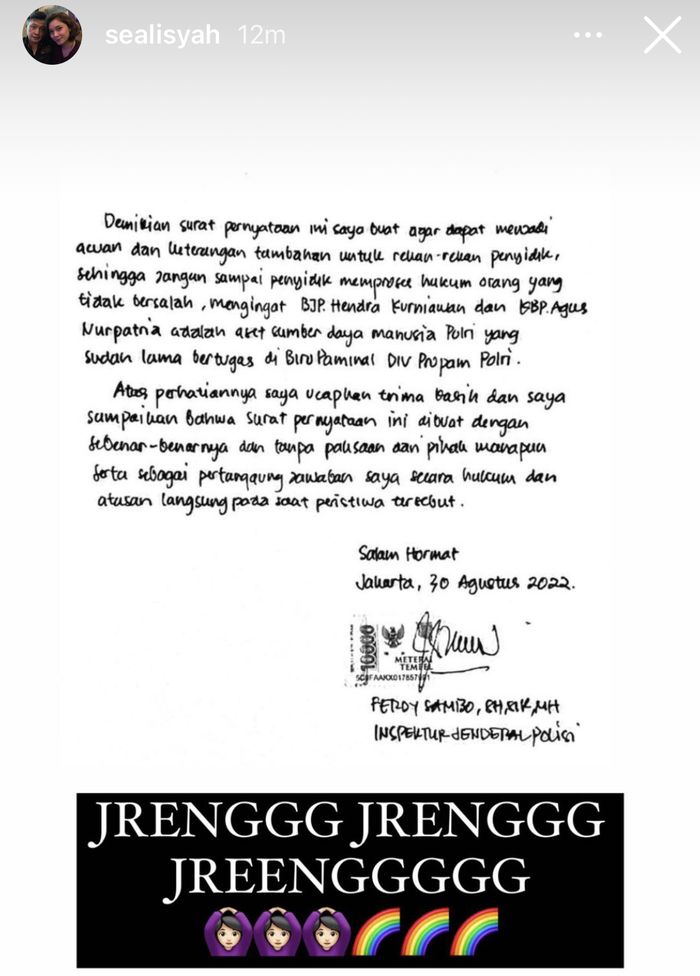 Sampai Tulis Surat di Atas Materai, Ini Alasan Ferdy Sambo Ngotot Minta Brigjen Hendra Kurniawan ...