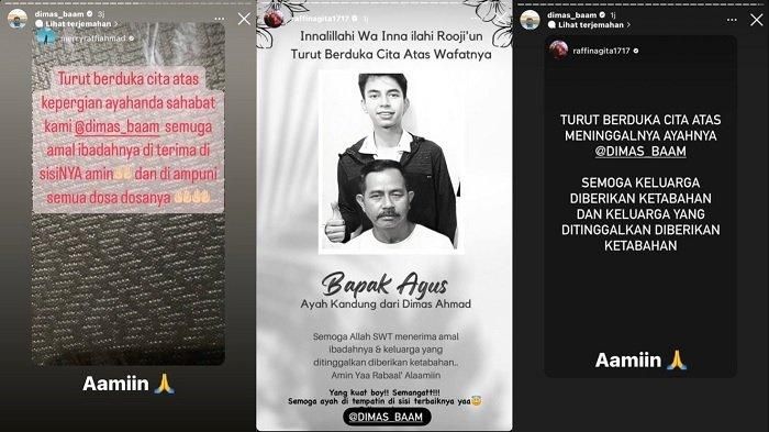 Ayah Dimas Ahmad Meninggal Dunia, Raffi Ahmad Berduka hingga Tulis Doa ...