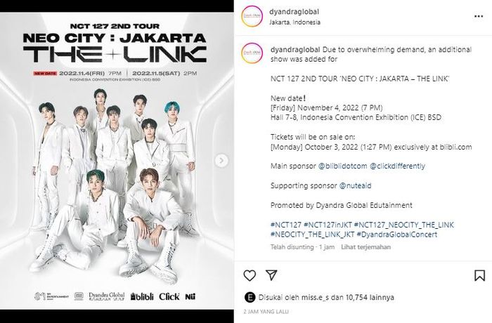 Konser NCT 127 Tambah Hari! Ini Harga Tiket 'NEO CITY : JAKARTA - THE LINK' Buat Tanggal Baru ...