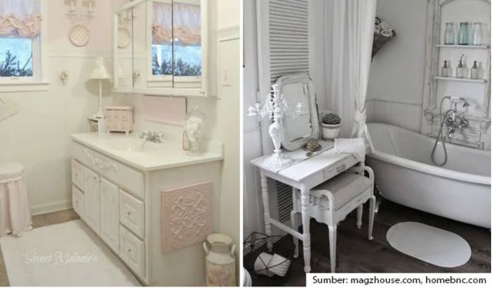 Ketagihan! Desain Kamar Mandi Aesthetic Gaya Shabby Chic Bikin Istri ...