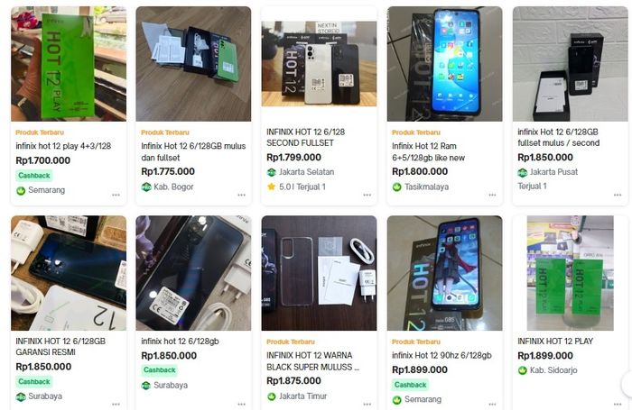 Harga HP Second Infinix Hot 12 6/128GB Oktober 2022, HP Gaming 1 Jutaan ...