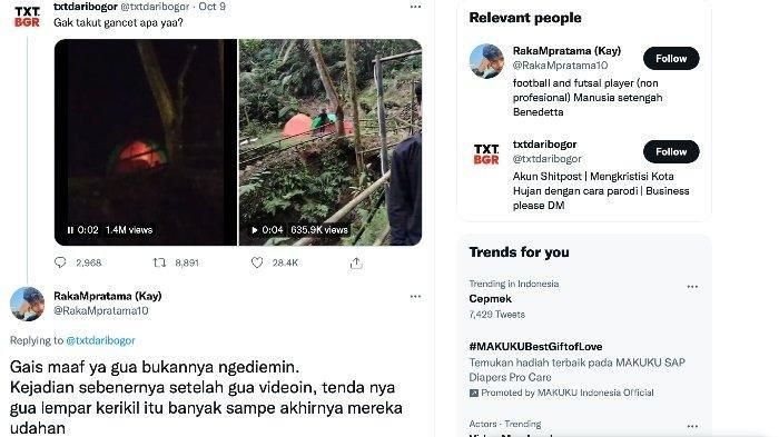 Viral Pasangan Berhubungan Seksual di Tenda Kemah Gunung Salak, Lampu Menyala Bikin Aksi Tak ...
