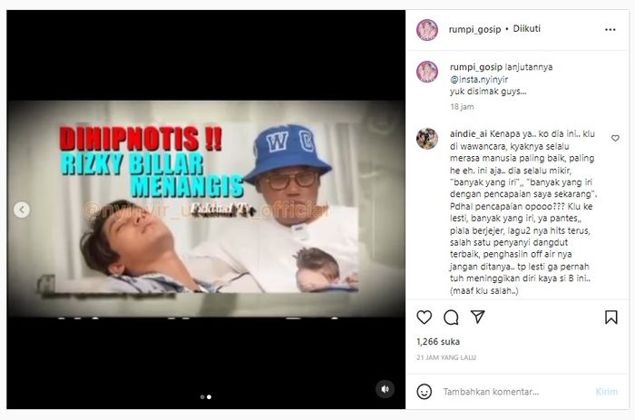 Rizky Billar Ngaku Simpan Beban Besar hingga Depresi, Video saat Suami Lesti Kejora Dihipnotis ...