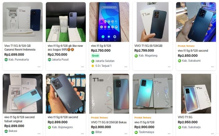 Harga HP Second Vivo T1 5G 8/128GB Oktober 2022, Cuma Rp 2 Jutaan! - Nextren.grid.id