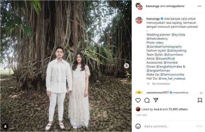 Disebut Horor, Erina Gudono Akhirnya Ungkap Makna Foto Prewedding di Bawah Pohon Beringin ...