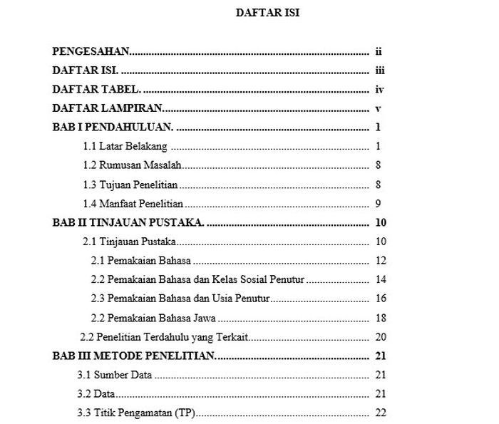 Contoh Daftar Isi Proposal dan Skripsi, Lengkap Penjelasan Cara Membuatnya - Semua Halaman - Nakita