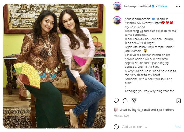 Kakaknya Dipinang Mantan Jenderal TNI, Inilah Sosok Adik Bella Saphira ...