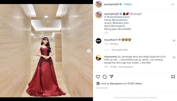 Penampilan Ayu Ting Ting Kenakan Gaun Merah Sukses Bikin Pangling sampai Dibilang Mirip Artis ...