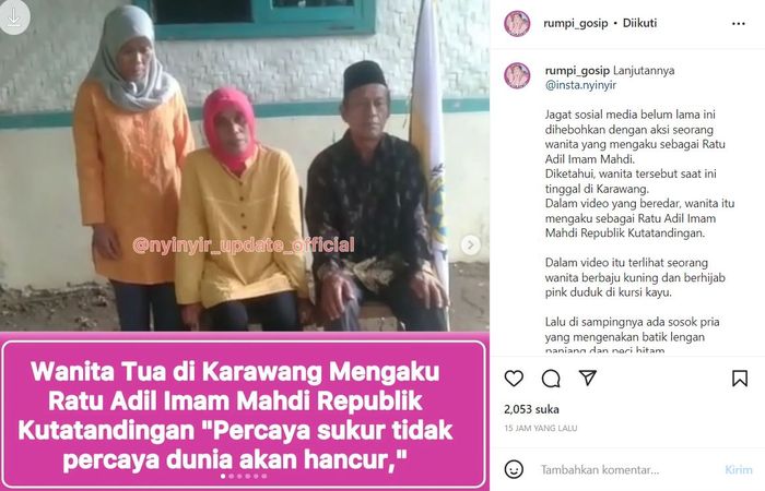 Bikin Geger, Muncul Video Viral Sosok Perempuan Ngaku Ratu Adil Imam ... Bikin Geger, Muncul Video Viral Sosok Perempuan Ngaku Ratu Adil Imam ...