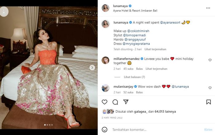Di Atas Ranjang, Luna Maya Pamer Pose Begini Sambil Pakai Dress Rancangan Desainer Ternama ...