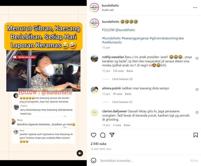 Sebal Lihat Kaesang Pangarep Lebay Pamer Sering Keramas Sejak Nikahi Erina, Gibran Rakabuming ...