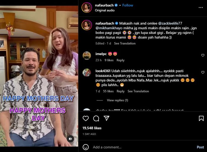 Masih Lengket dengan Zack Lee Meski Sudah Cerai, Nafa Urbach Pamer Dapat Ucapan Spesial Ini dari ...