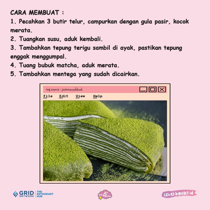 Resep Mille Crepes Rasa Matcha yang Manis dan Bikin Kenyang Juga ...