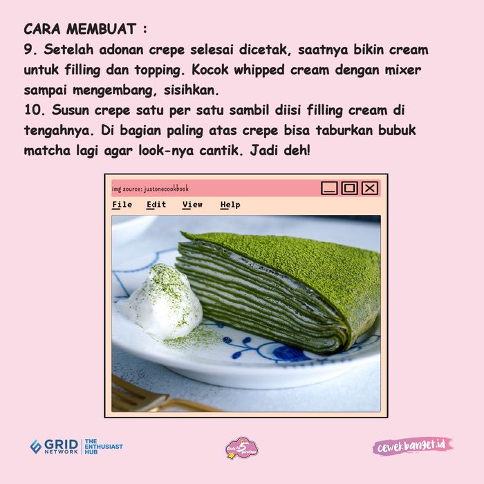 Resep Mille Crepes Rasa Matcha yang Manis dan Bikin Kenyang Juga ...