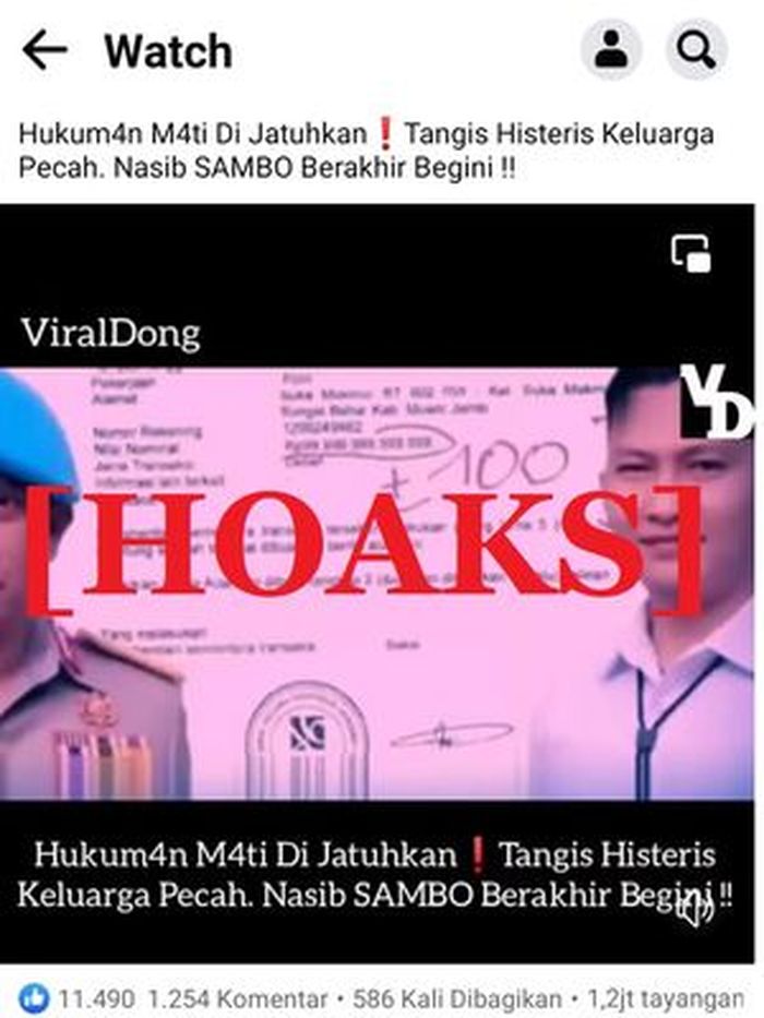 Viral Klaim Ferdy Sambo Dijatuhi Hukuman Mati sampai Tangis Keluarga Pecah, Benarkah? Begini ...