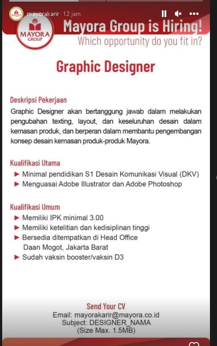 Lowongan Kerja Buat Desain Grafis di PT Mayora Indah, Cek Informasinya di Sini - Semua Halaman ...