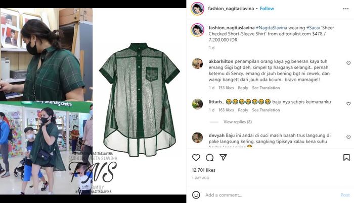 Nagita Slavina Pede Mejeng di Mall Pakai Celana Pendek dan Baju Transparan, Tak Disangka Harga ...