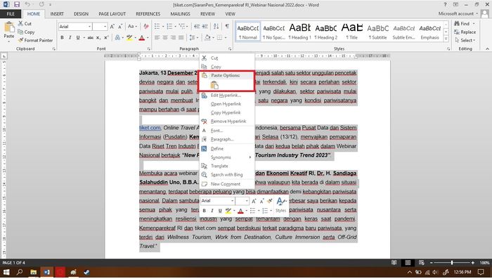 Cara Membersihkan Teks Hasil Copy Paste di Ms Word, Pelajar Wajib Tau ...
