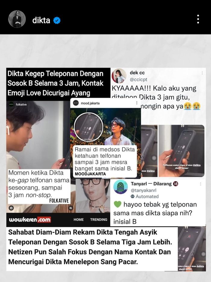 Ramai Dibicarakan Netizen, Dikta Telfonan sampai 3 Jam! Inilah Sosok ...