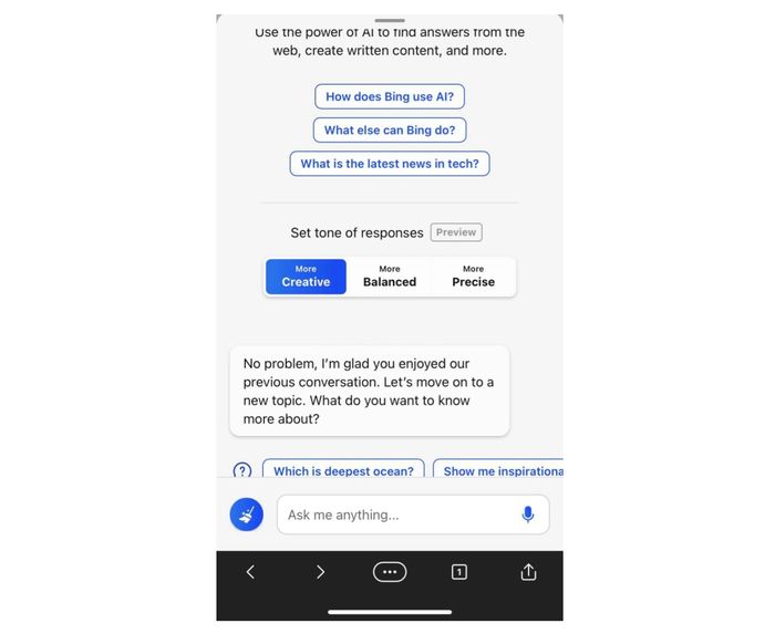 Microsoft Mulai Uji Coba Chatbot Bing Versi Mobile, Begini Tampilannya ... Microsoft Mulai Uji Coba Chatbot Bing Versi Mobile, Begini Tampilannya ...