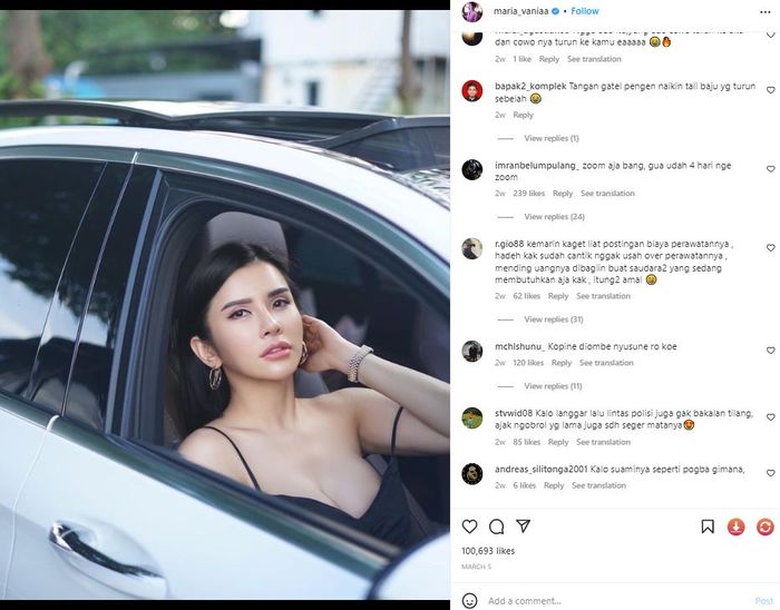 Pakai Tank Top Melorot, Potret Seksi Maria Vania Bikin Netizen Geger | Paling Seru