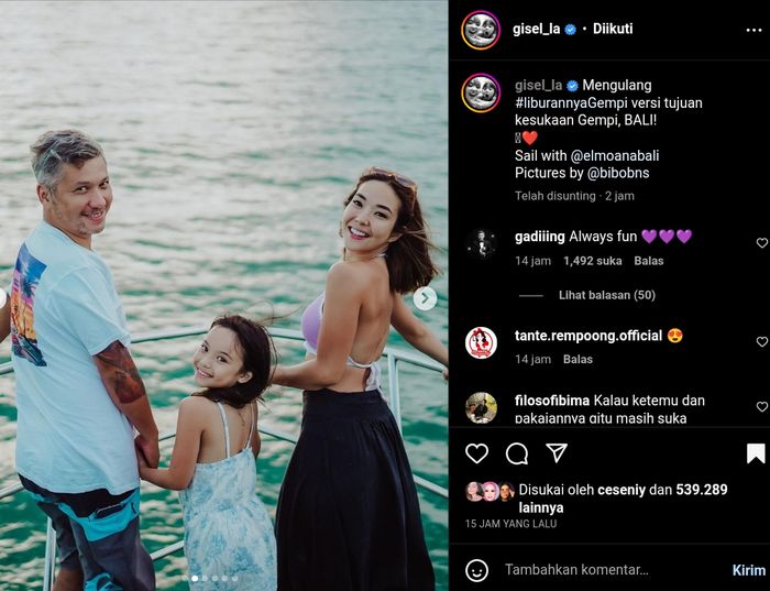 Gading Marten dan Gisella Anastasia Ajak Gempi Liburan ke Tempat Ini Lagi, Netizen Heboh: Rujuk Aja!