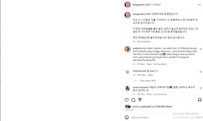 Siap Menyapa Penggemar! Bang Yedam ex TREASURE Buka Akun Instagram, Unggahan Pertamanya Jadi Sorotan