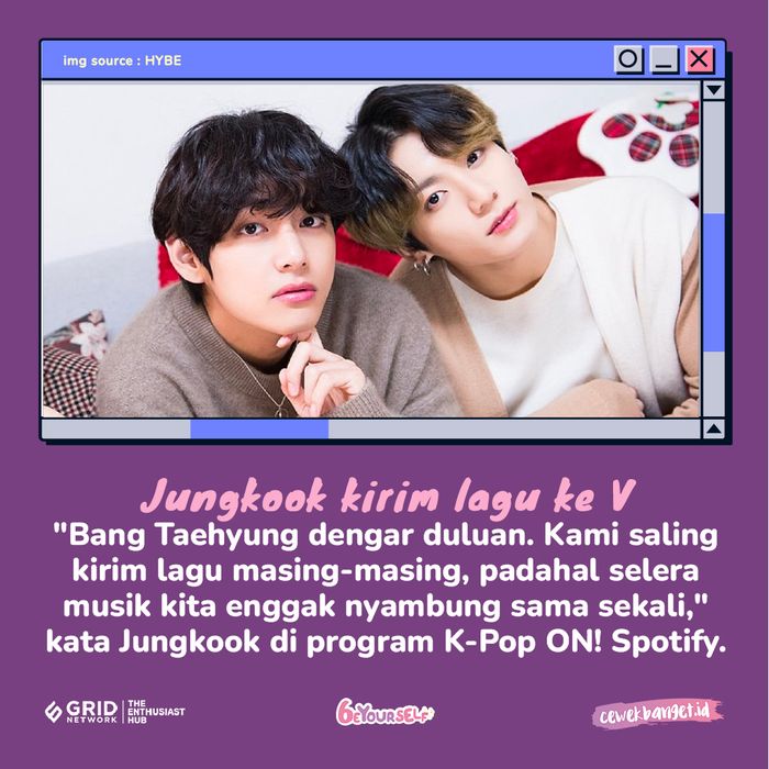 V BTS Dipilih Jungkook Jadi Orang Pertama Dengerin Lagu Seven - CewekBanget