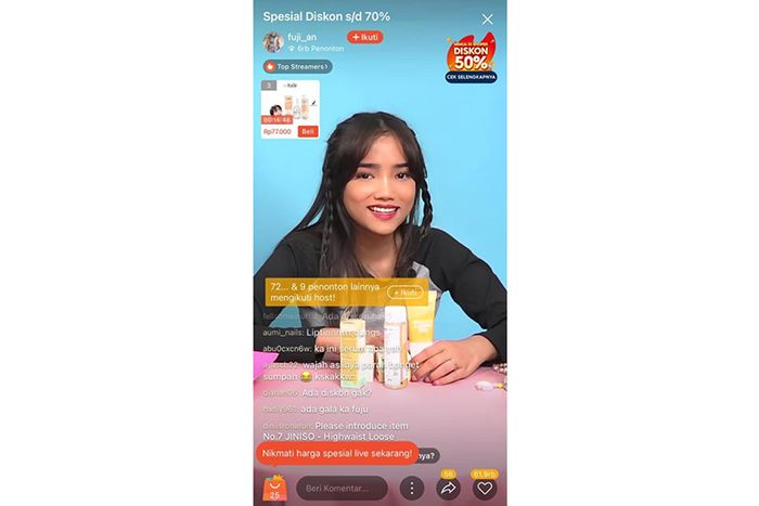 Serunya Sesi Live Fuji di Shopee Live, Tembus Penjualan hingga Lebih dari 3.000 Produk!