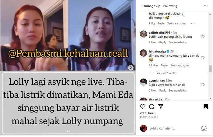 Lolly Ditegur Ibu Angkat Singgung Air dan Listrik, Netizen Heboh Suruh Anak Nikita Mirzani ...