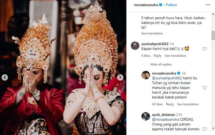 Nora Alexandra Beri Jawaban Ini saat Ditanya Kapan Hamil, Netizen Puji ... Nora Alexandra Beri Jawaban Ini saat Ditanya Kapan Hamil, Netizen Puji ...