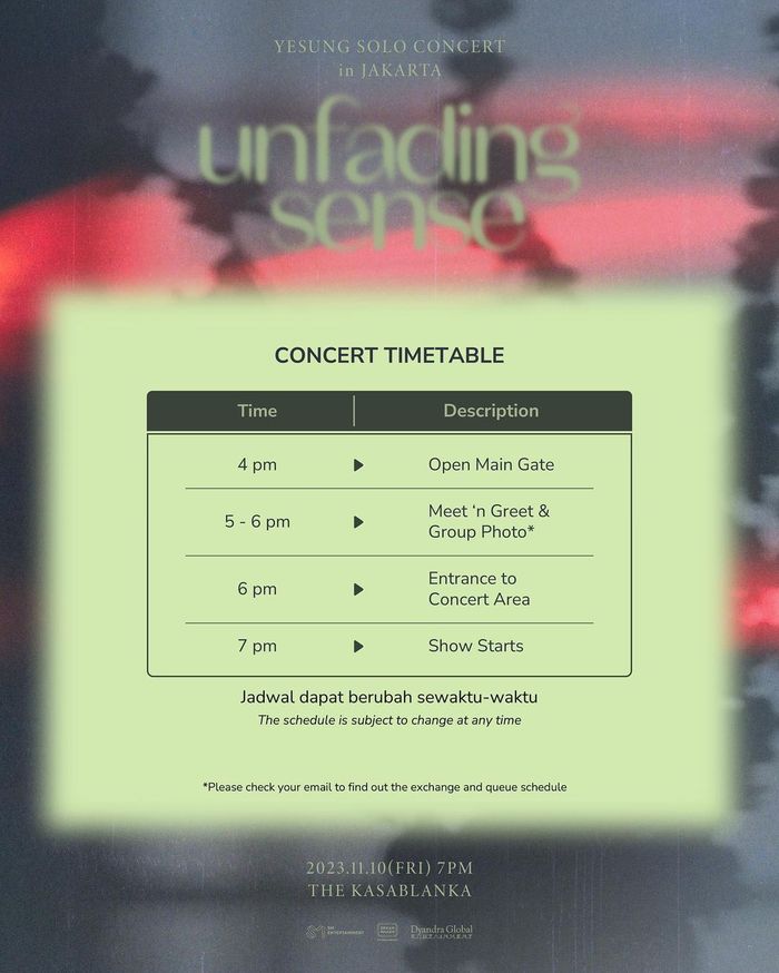 Jadwal Open Gate dan Meet & Greet Konser Solo Yesung di Jakarta